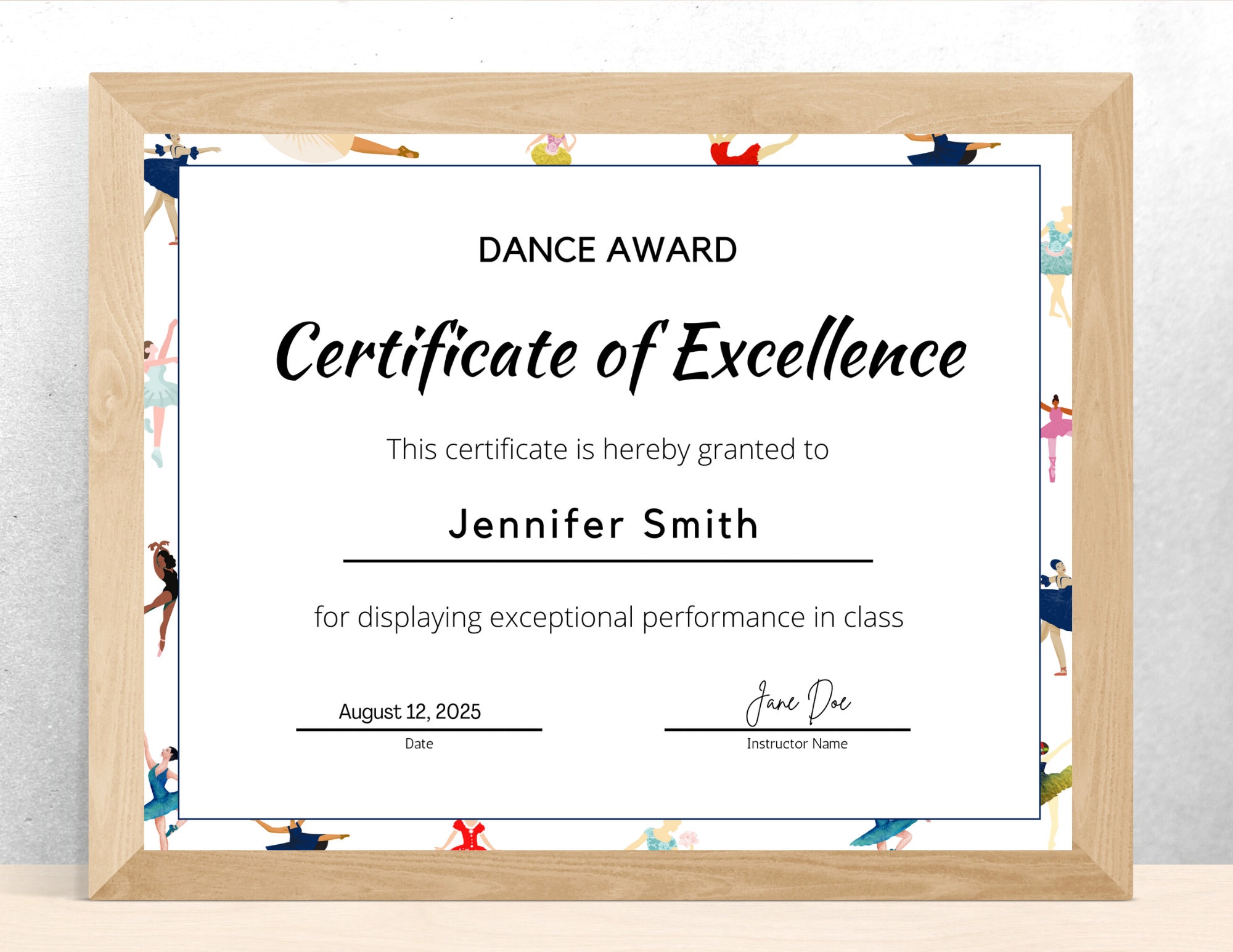 Editable Dance Award Certificate Certificate of Excellence, Edit in ...