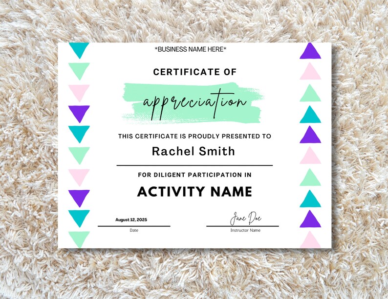 Certificate of Appreciation, Classroom Award, Appreciation Award ...