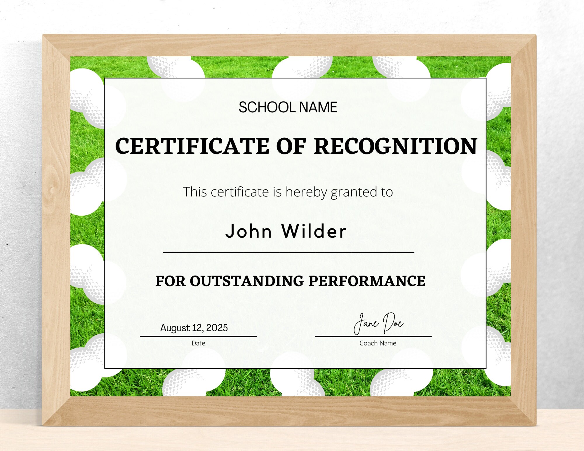 Golf Certificate - Golf Award, Certificate of Recognition Template ...