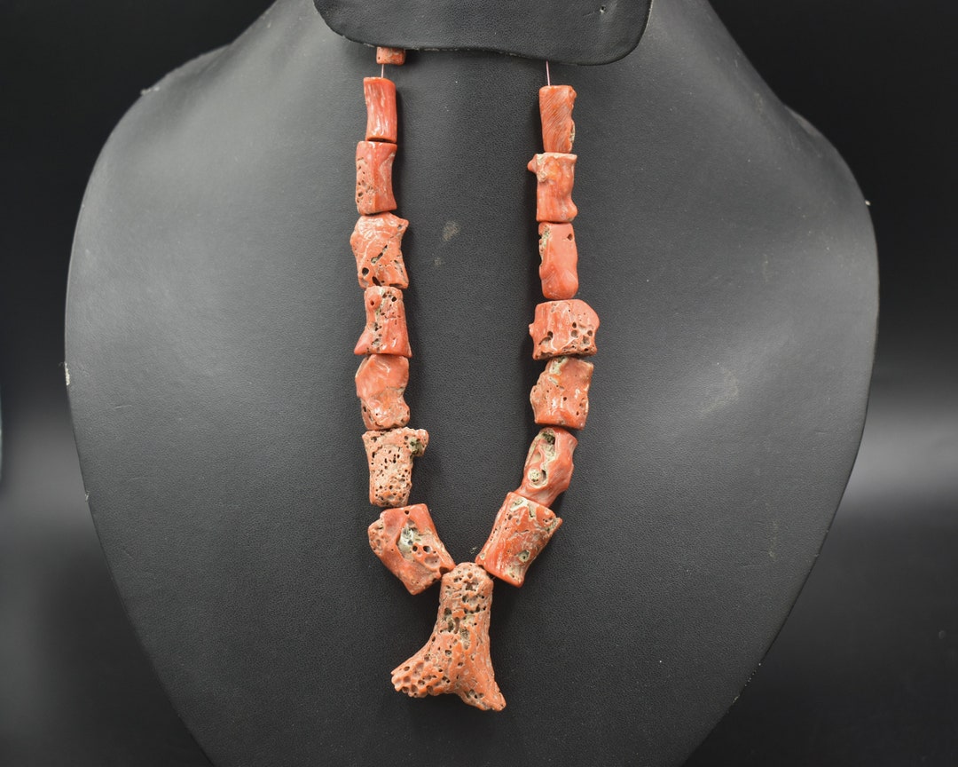 10 Inch Red Coral Strand, Red Coral Gemstones Strand, Vintage Coral ...