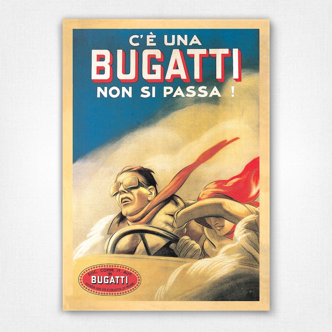 1922 Bugatti Racing Poster: Marcello Dudovich Vintage Art Print - Etsy