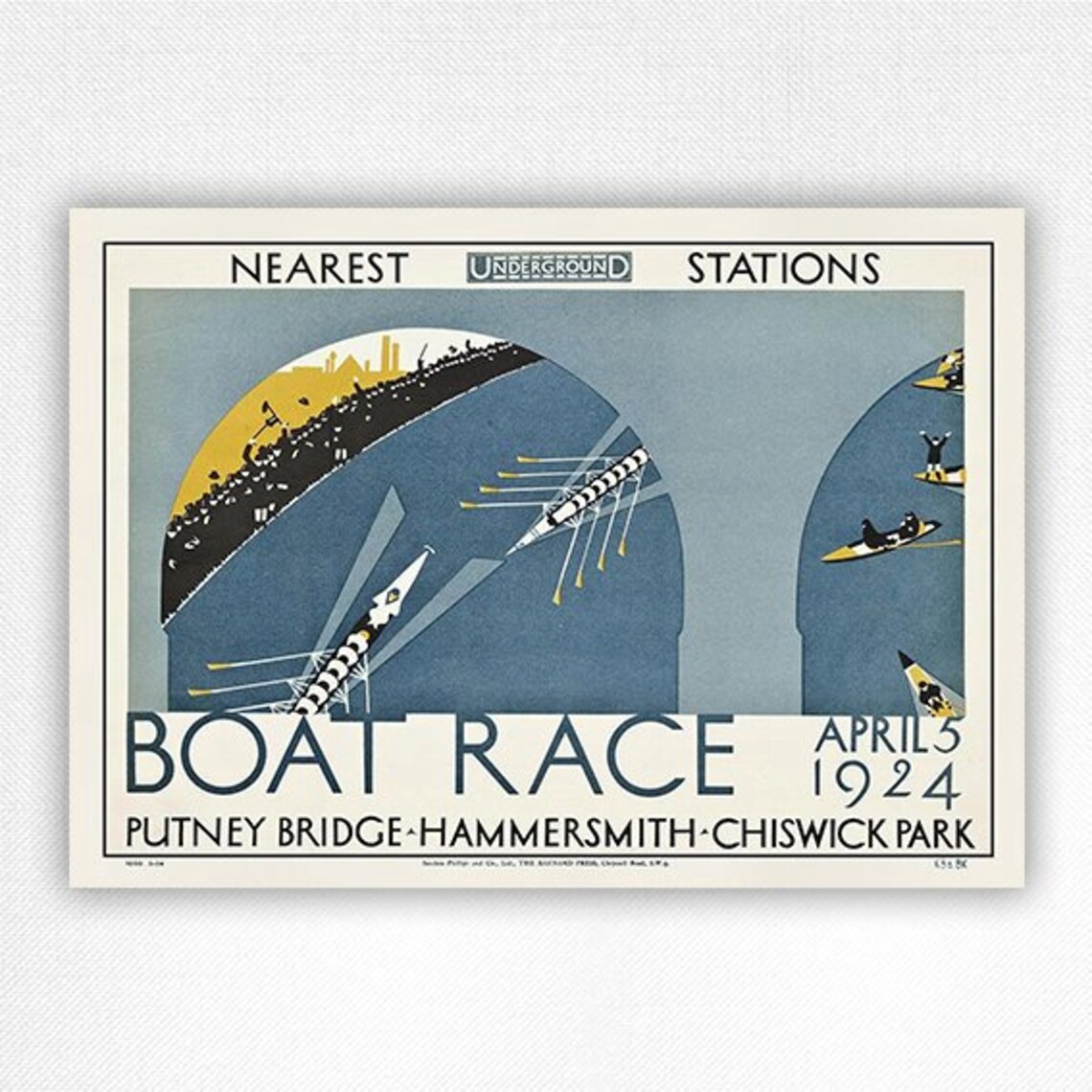 1924 Boat Race Poster: Vintage Rowing Art Print - Etsy