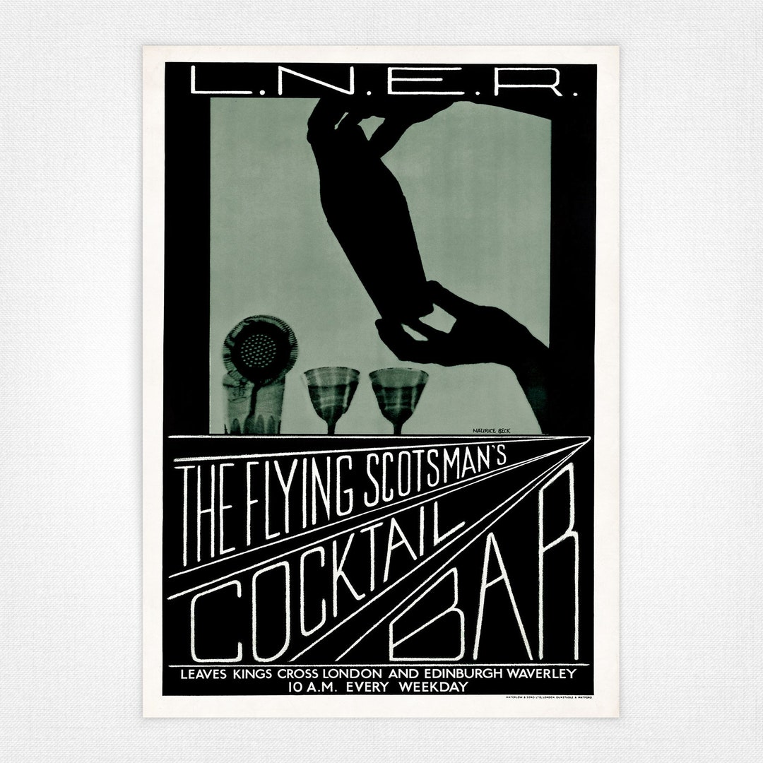 Flying Scotsman Cocktail Bar Poster - A4, A3, A2, A1 & 50x70 - Etsy