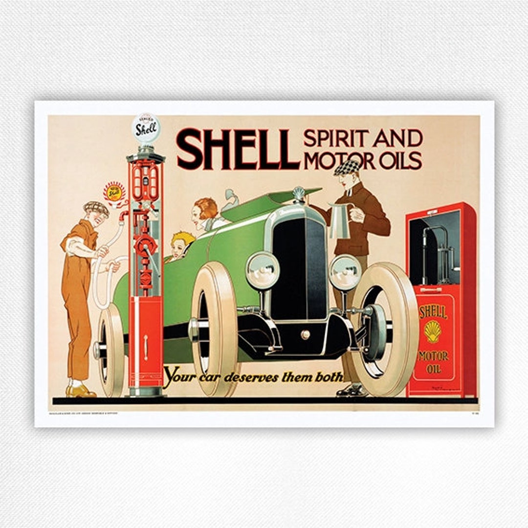 Vintage Shell Motor Oils Poster: Rene Vincent 1926 - Etsy