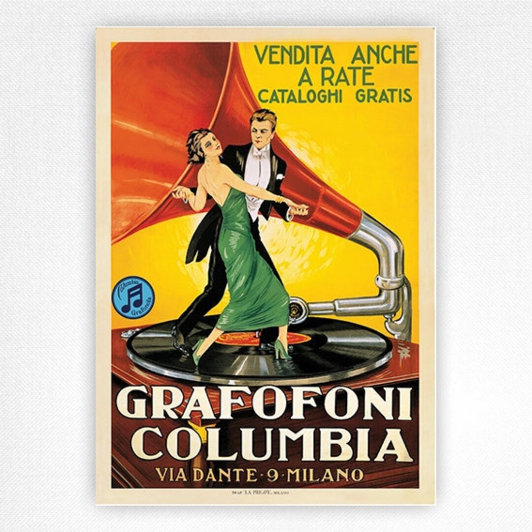 Grafofoni Columbia Poster 1920 Poster A4, A3, A2, A1 & 50x70 - Etsy