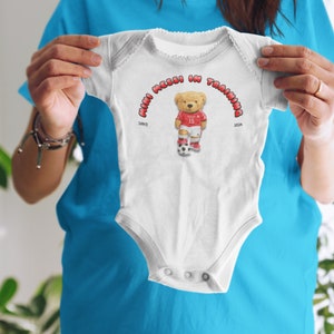 Mini Messi in Training Baby Onesie®, Teddy Bear Playing Soccer Bodysuit ...