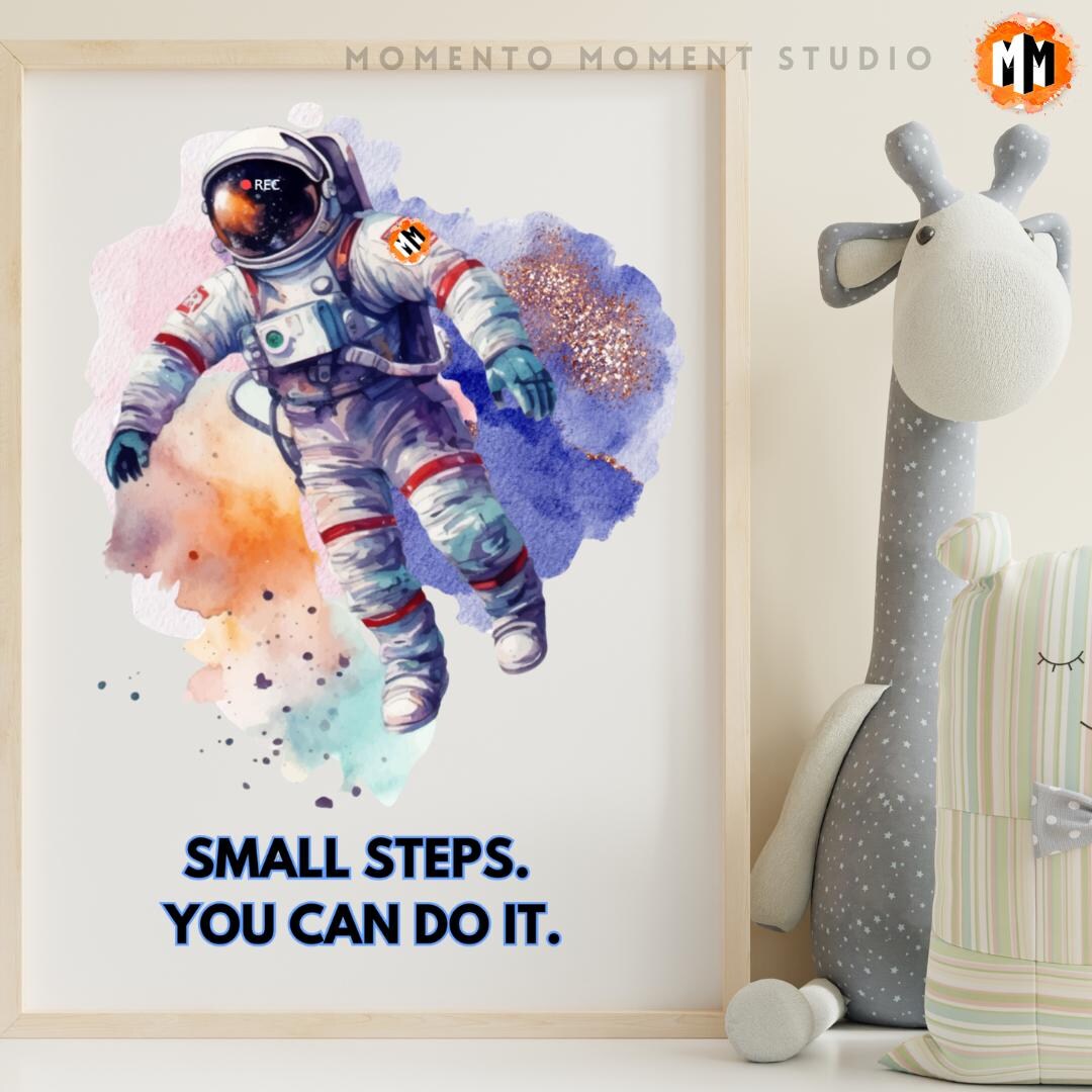 Astronaut Space Print, Motivational Playroom Poster, Growth Mindset ...