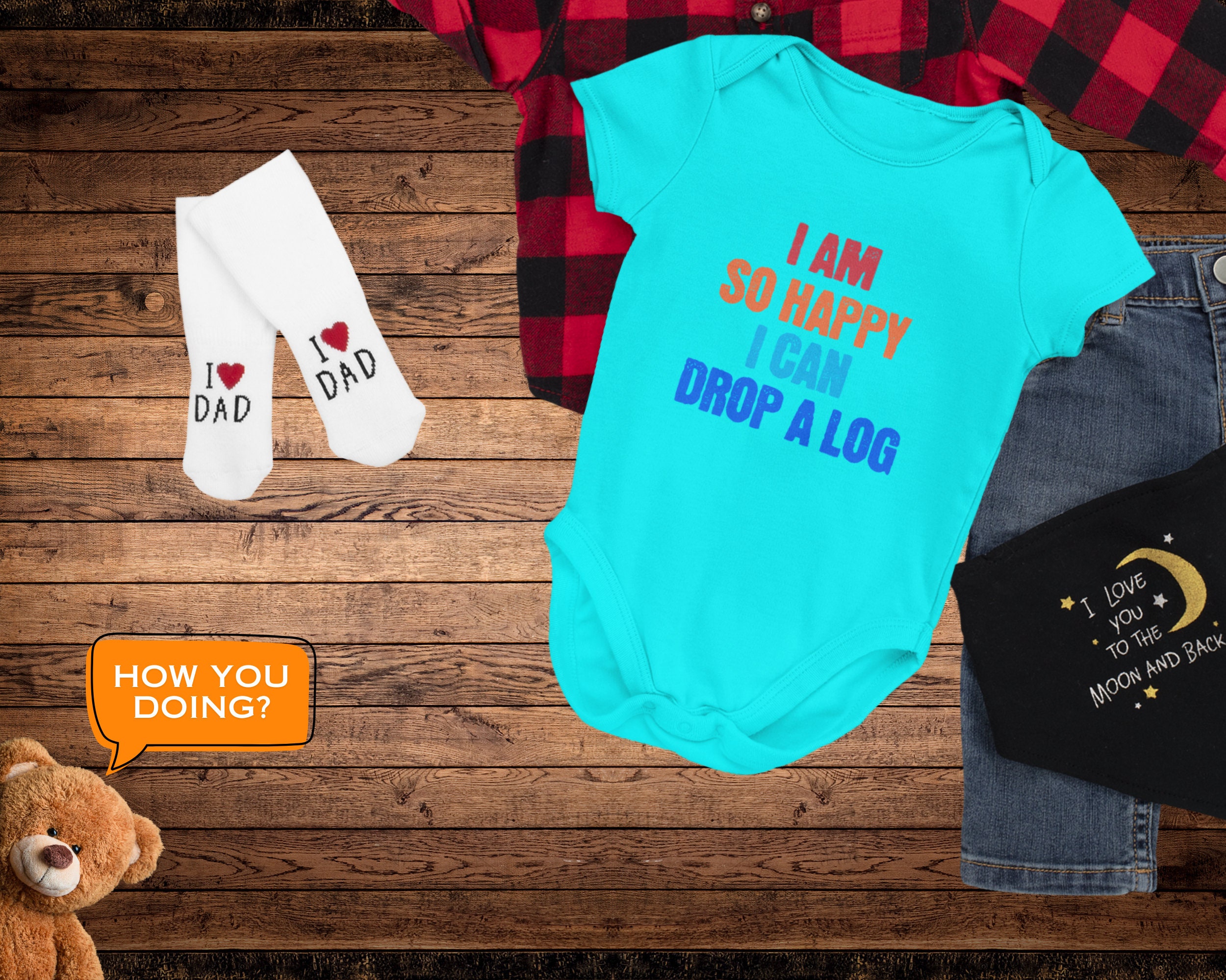 Drop a Log Baby Shower Outfit, Unisex Bodysuit for Toddlers, Fumy Gift ...