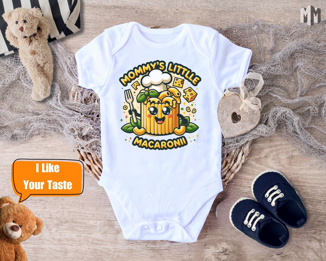 Mommy Little Macaroni Baby Shower Clothing, Adorable Pasta Lover ...