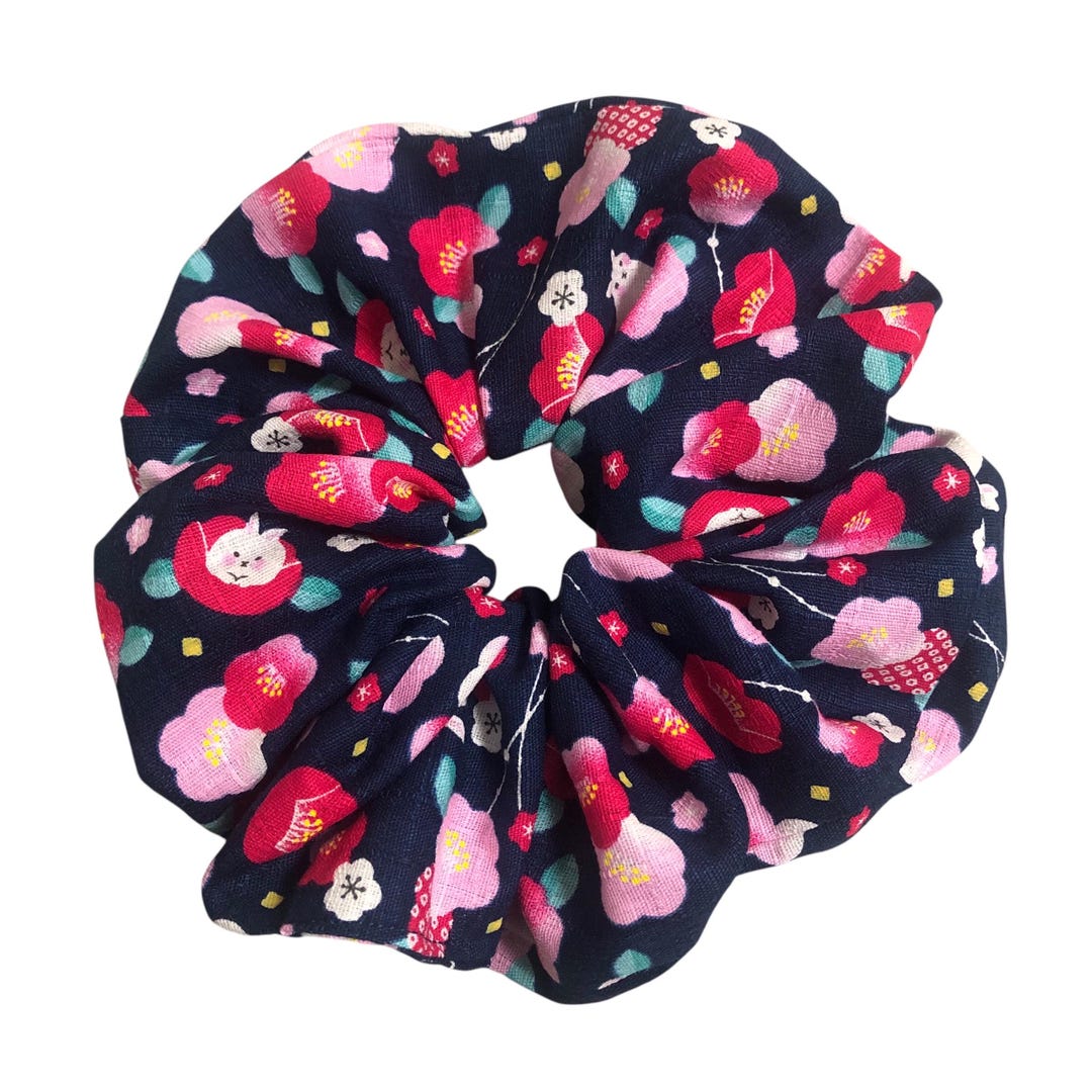 Japanese Rabbit Scrunchie Kimono Scrunchie Oversized Scrunchie Hair ...