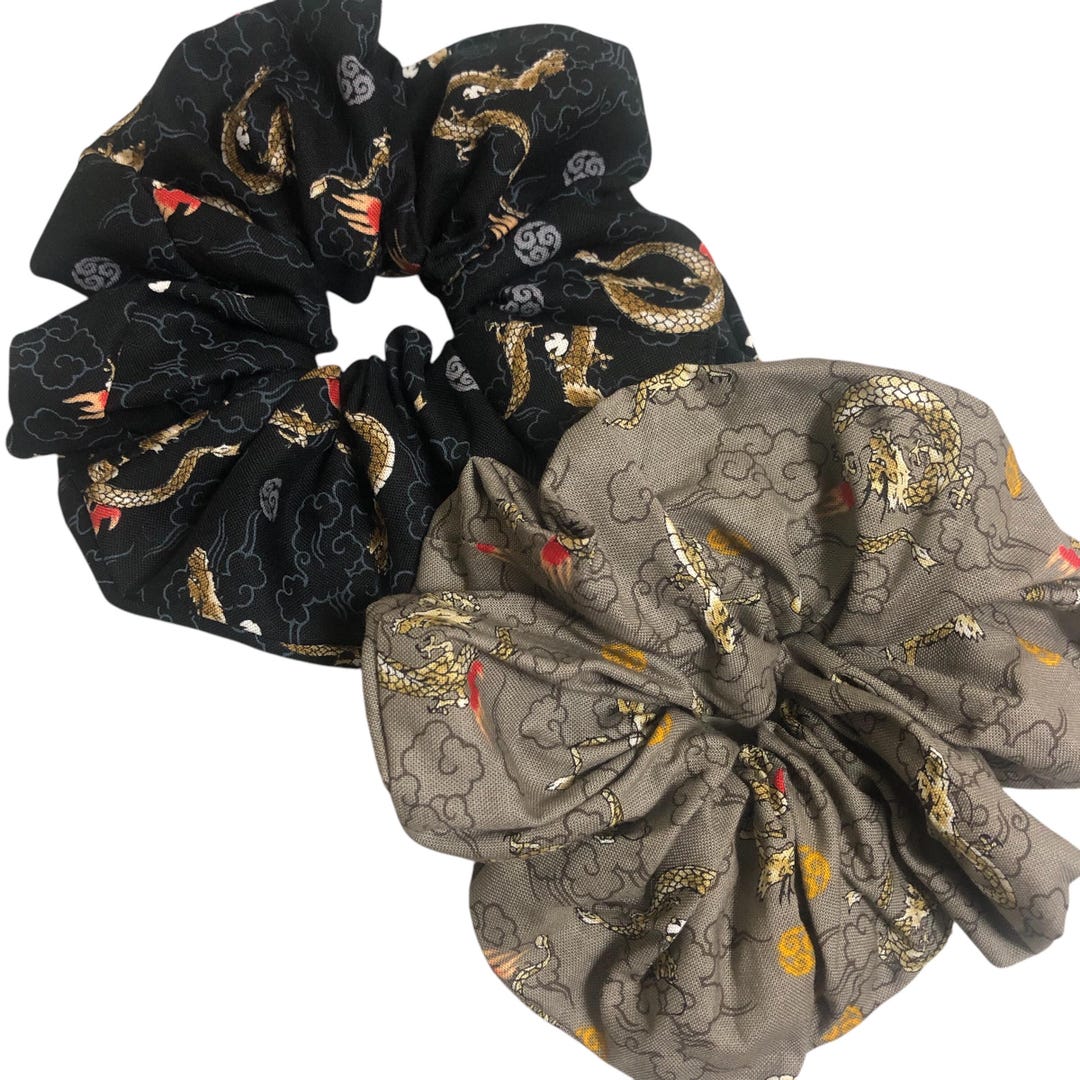 Dragon Scrunchie Japanese Accessory Oversized Scrunchie Hair Ties Hair ...