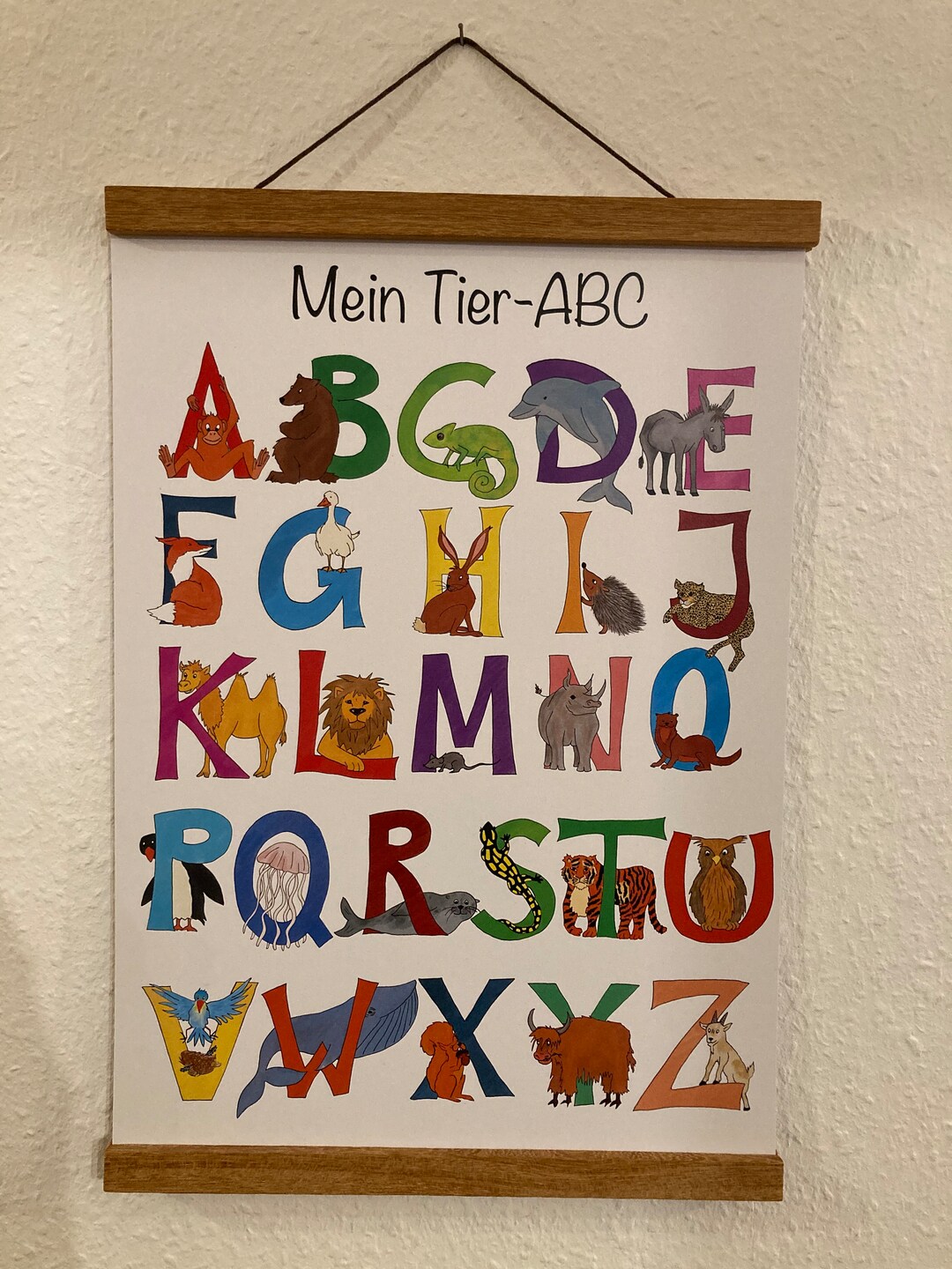 Self-illustrated Animal ABC Poster for Children - Etsy
