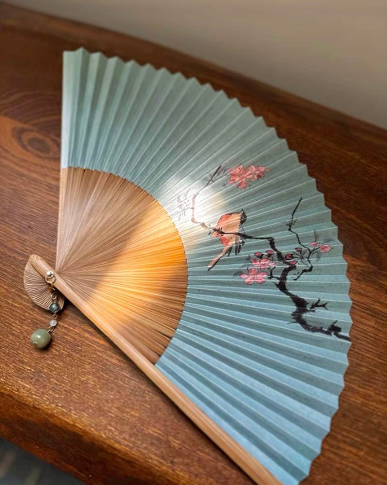 Hand Paint Japanese Bamboo Folding Hand Fan, 22 X 39 Cm, Japanese Hand ...