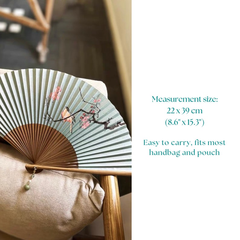 Hand Paint Japanese Bamboo Folding Hand Fan, 22 X 39 Cm, Japanese Hand ...