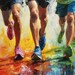 Abstract Running Art Print: Colorful Marathon Runner (digital Download ...