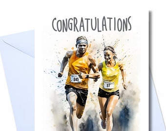Congratulations Card for Runners, Well Done Greeting Card, Gift for ...