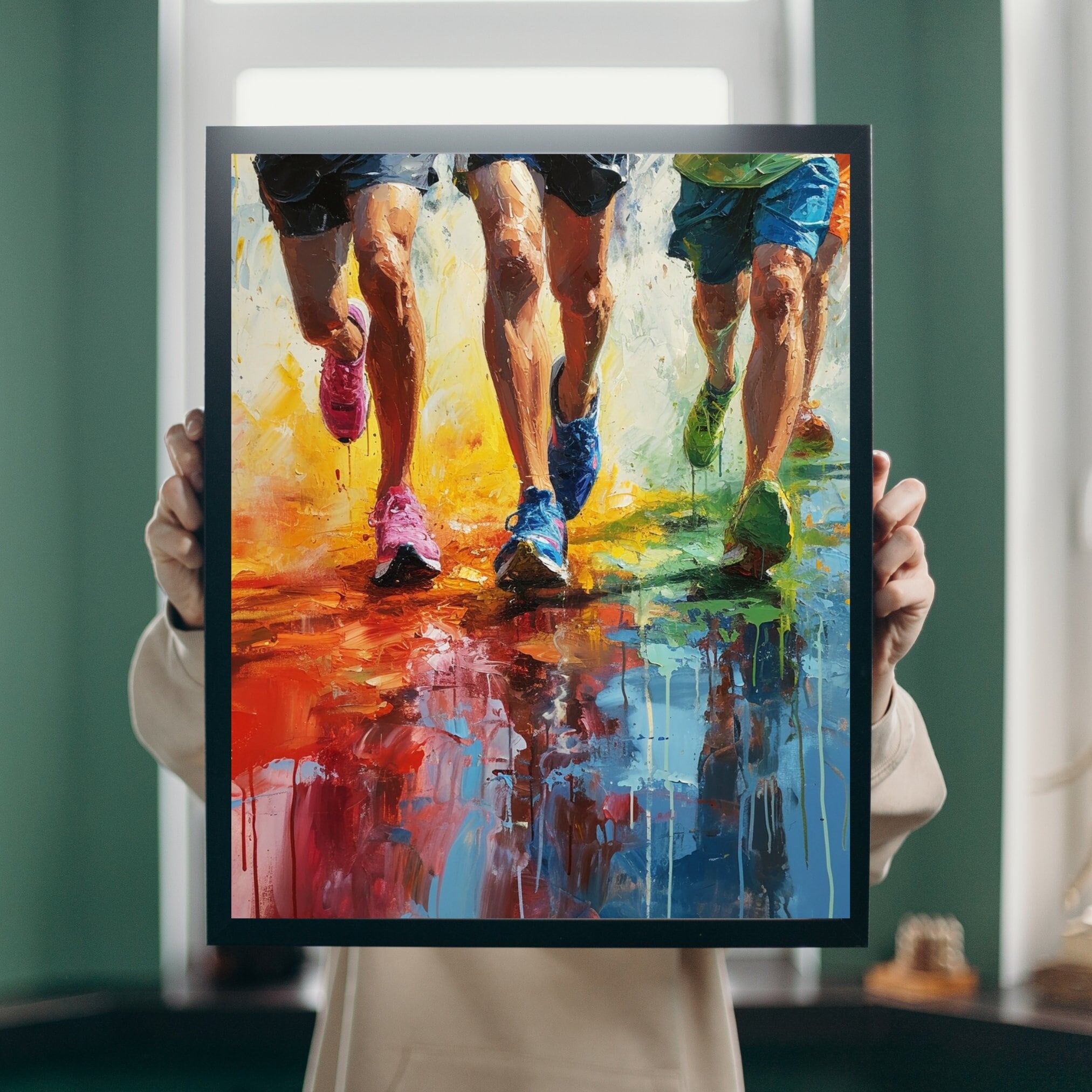 Abstract Running Art Print: Colorful Marathon Runner (digital Download ...