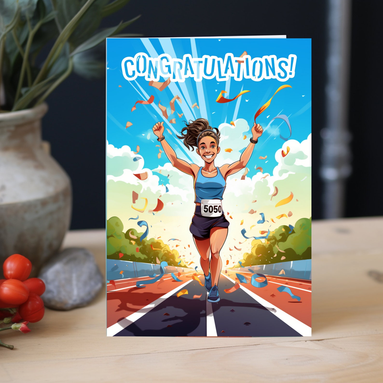 Marathon Runner Congratulations Card: Well Done Gift - Etsy