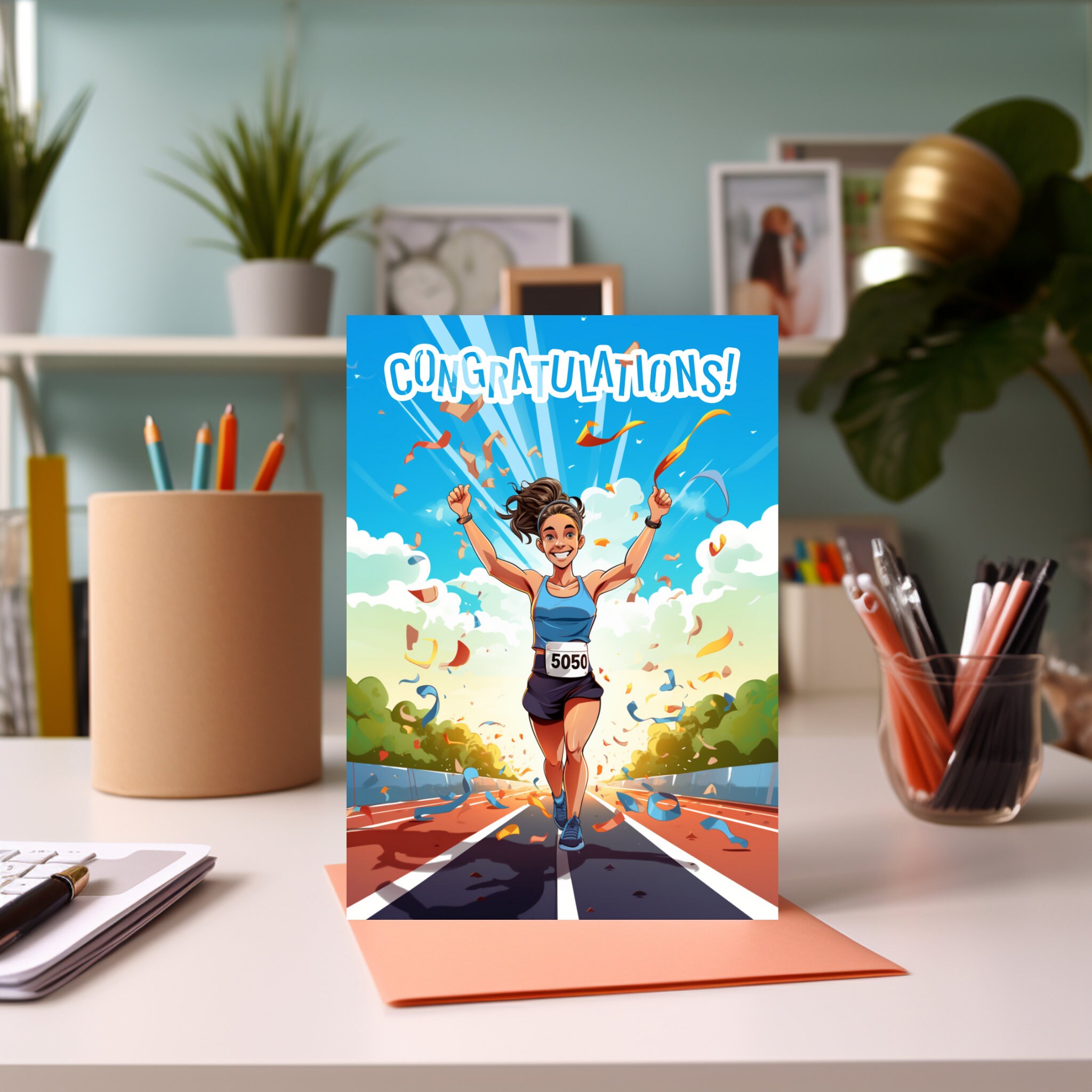 Congratulations Card for Runners, Well Done Greeting Card, Gift for ...