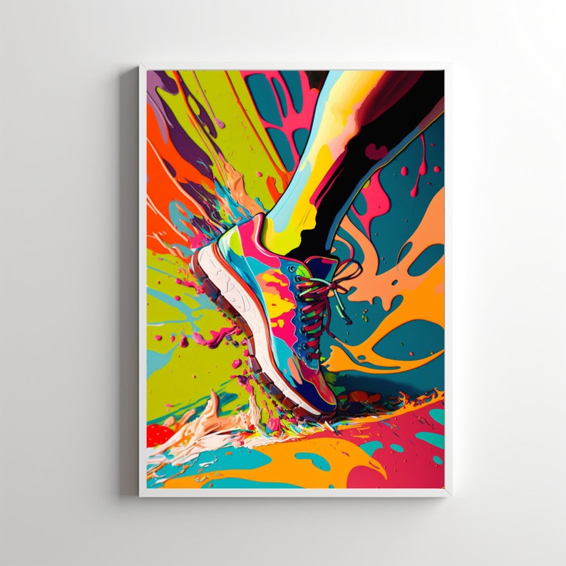 Colorful Running Shoe Print: Abstract Marathon Art (digital Download ...