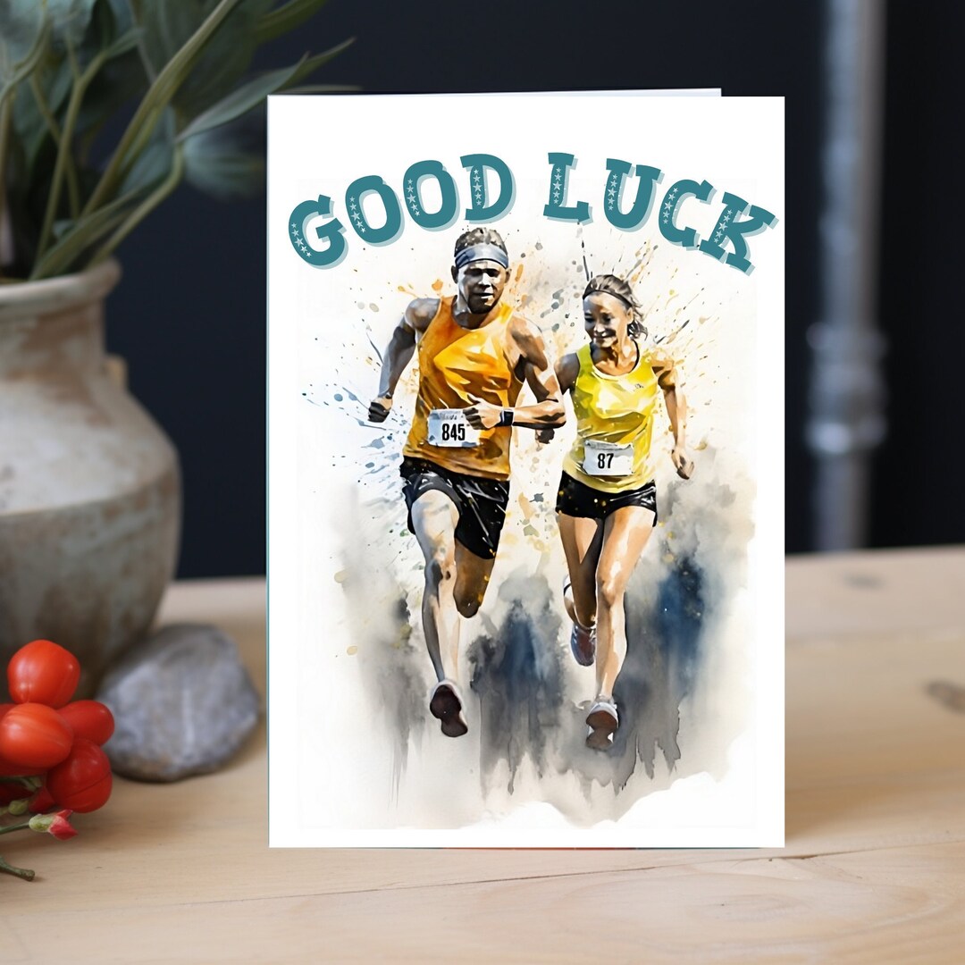 Marathon Runner Card: Good Luck, Well Done Greeting - Etsy