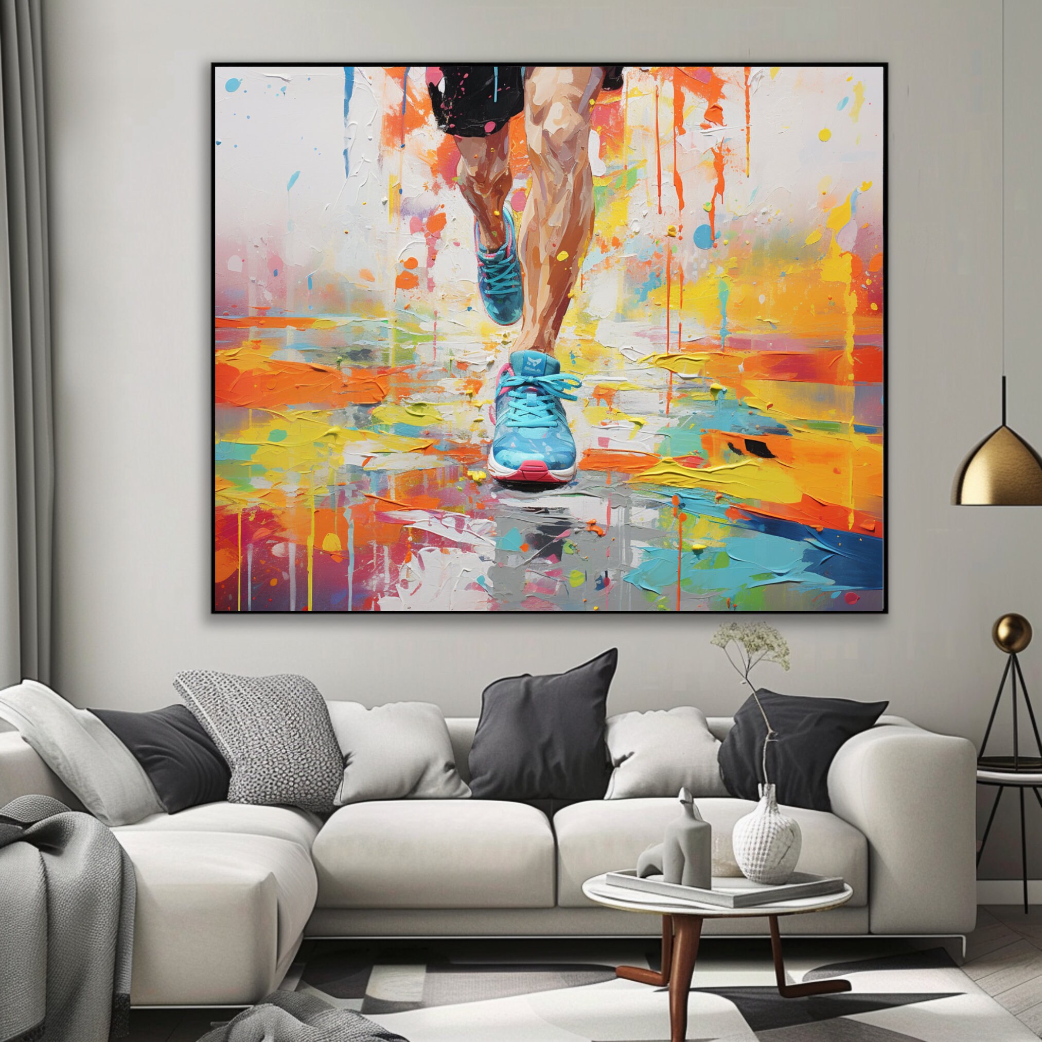 Colourful Abstract, Running Poster, Running Wall Art Print, for Home ...