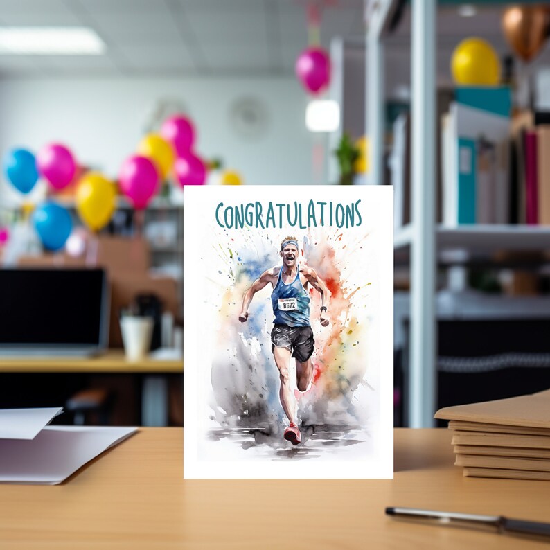 Marathon Finisher Card: Congratulations Runner Greeting Card - Etsy