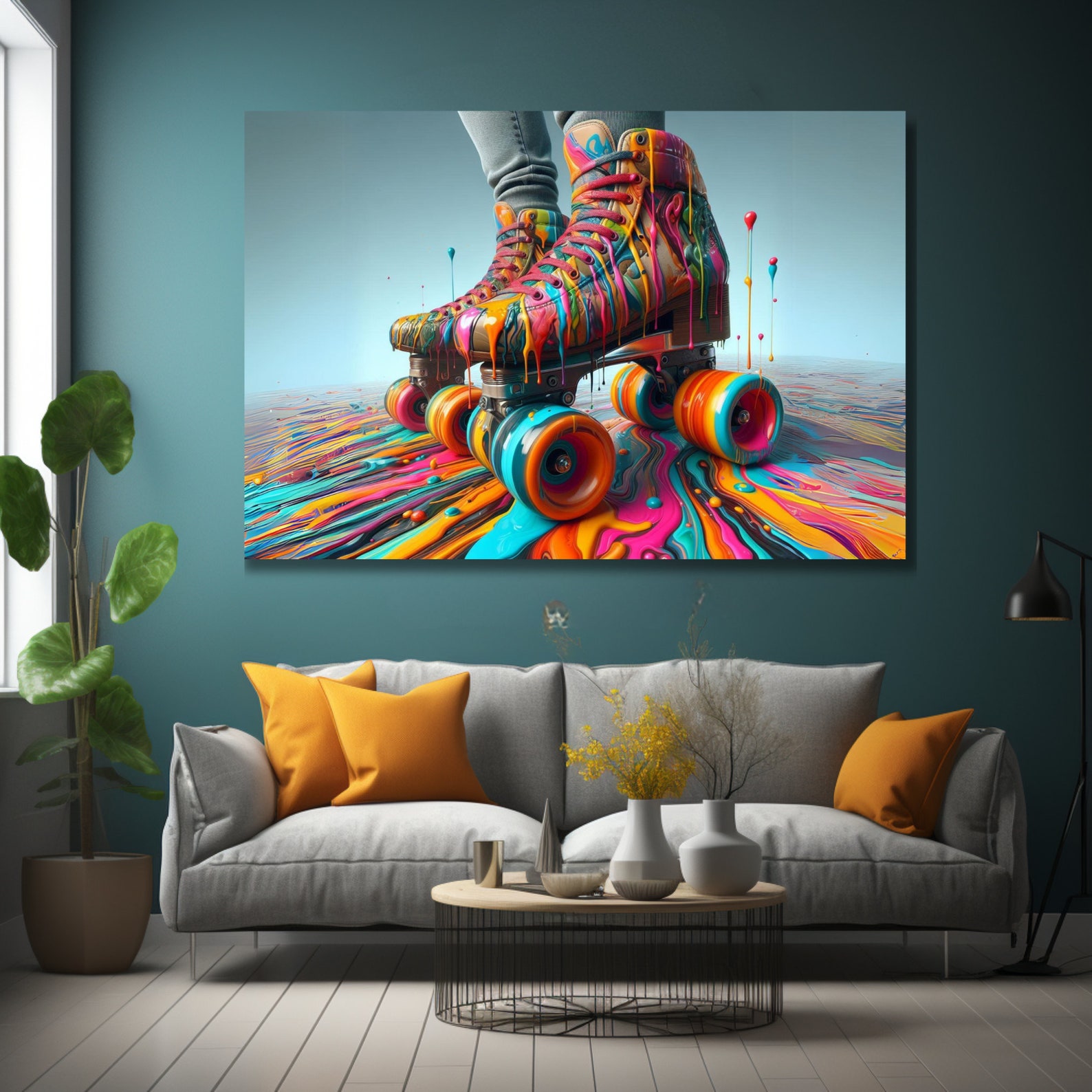 Roller Skate Poster, Roller Skate Art Print, Skating Gift, Quad Skate ...