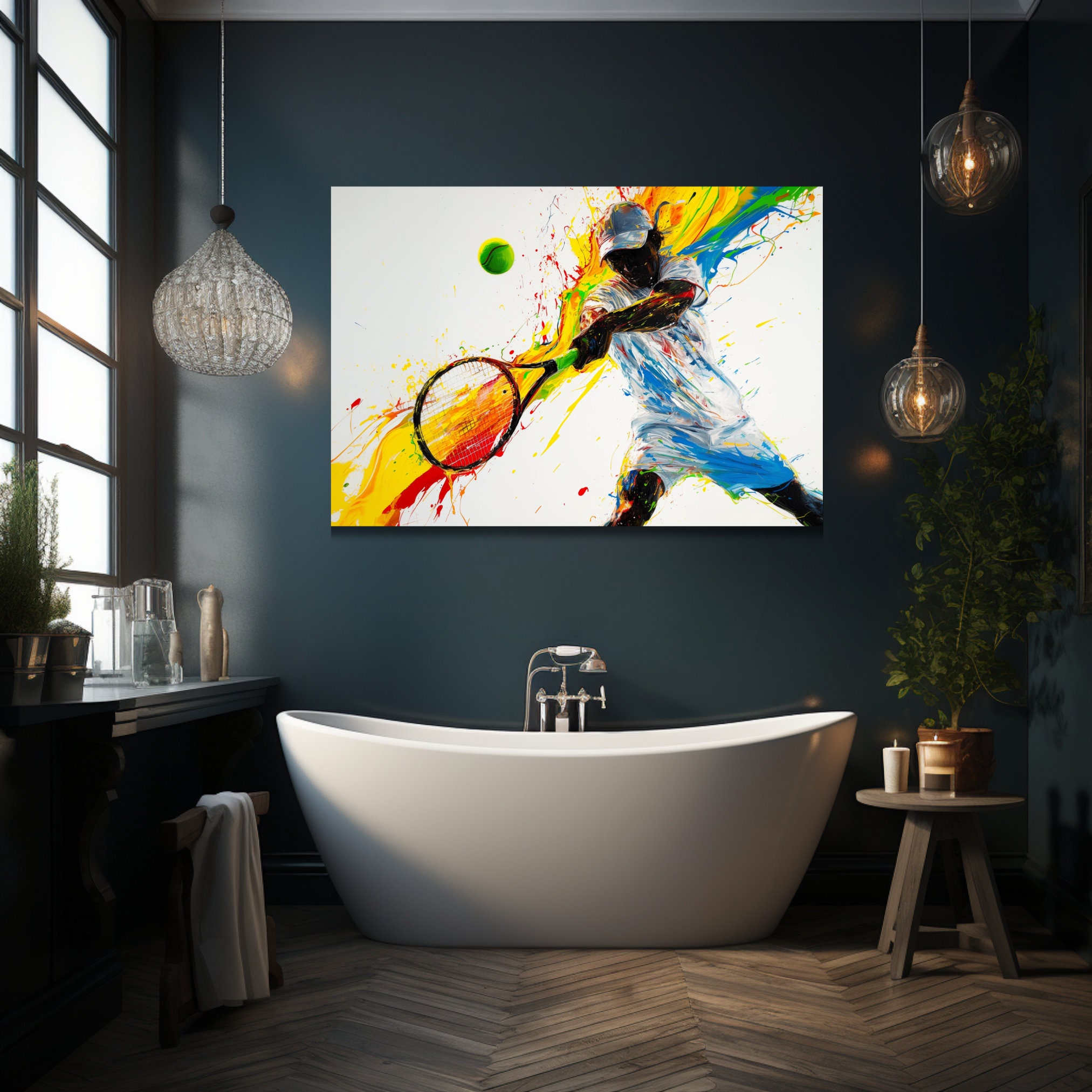 Abstract Tennis Player Art Print: Colorful Sports Wall Decor (digital ...