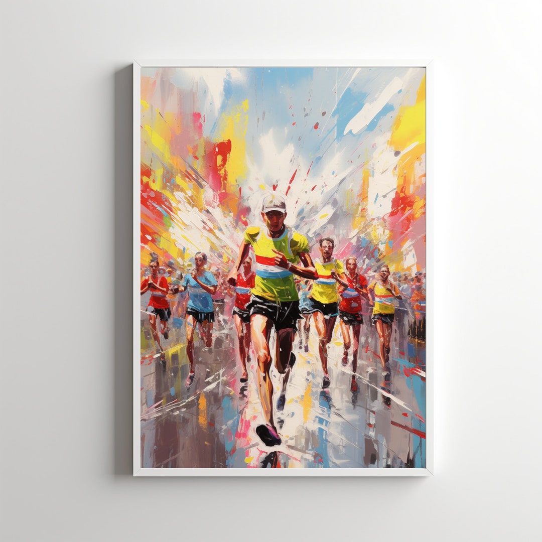 Running Poster, Running Wall Art Print, Home Gift for Runners, Digital ...