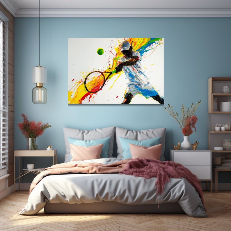 Abstract Tennis Player Art Print: Colorful Sports Wall Decor (digital ...