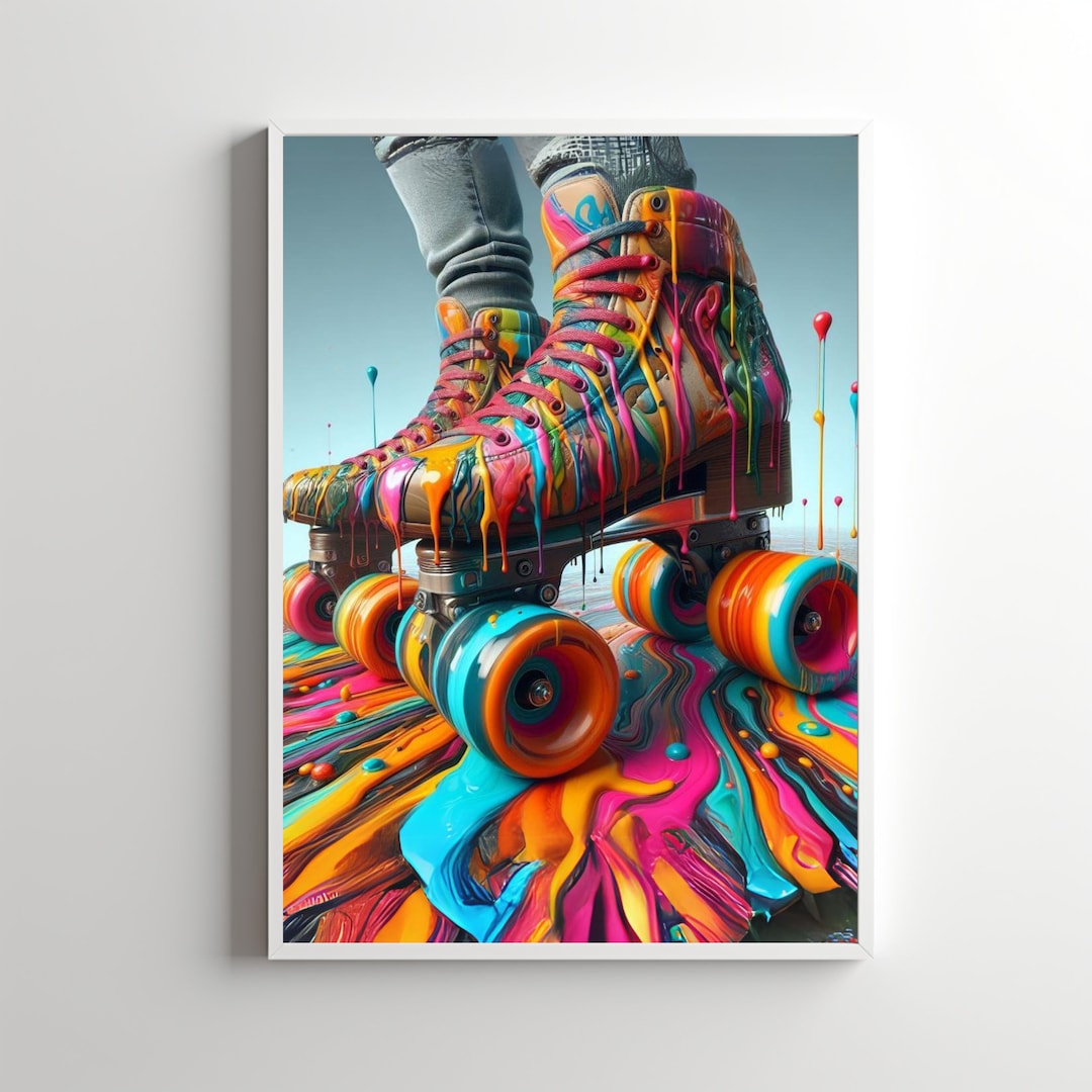 Roller Skate Poster, Roller Skate Art Print, Skating Gift, Quad Skate ...