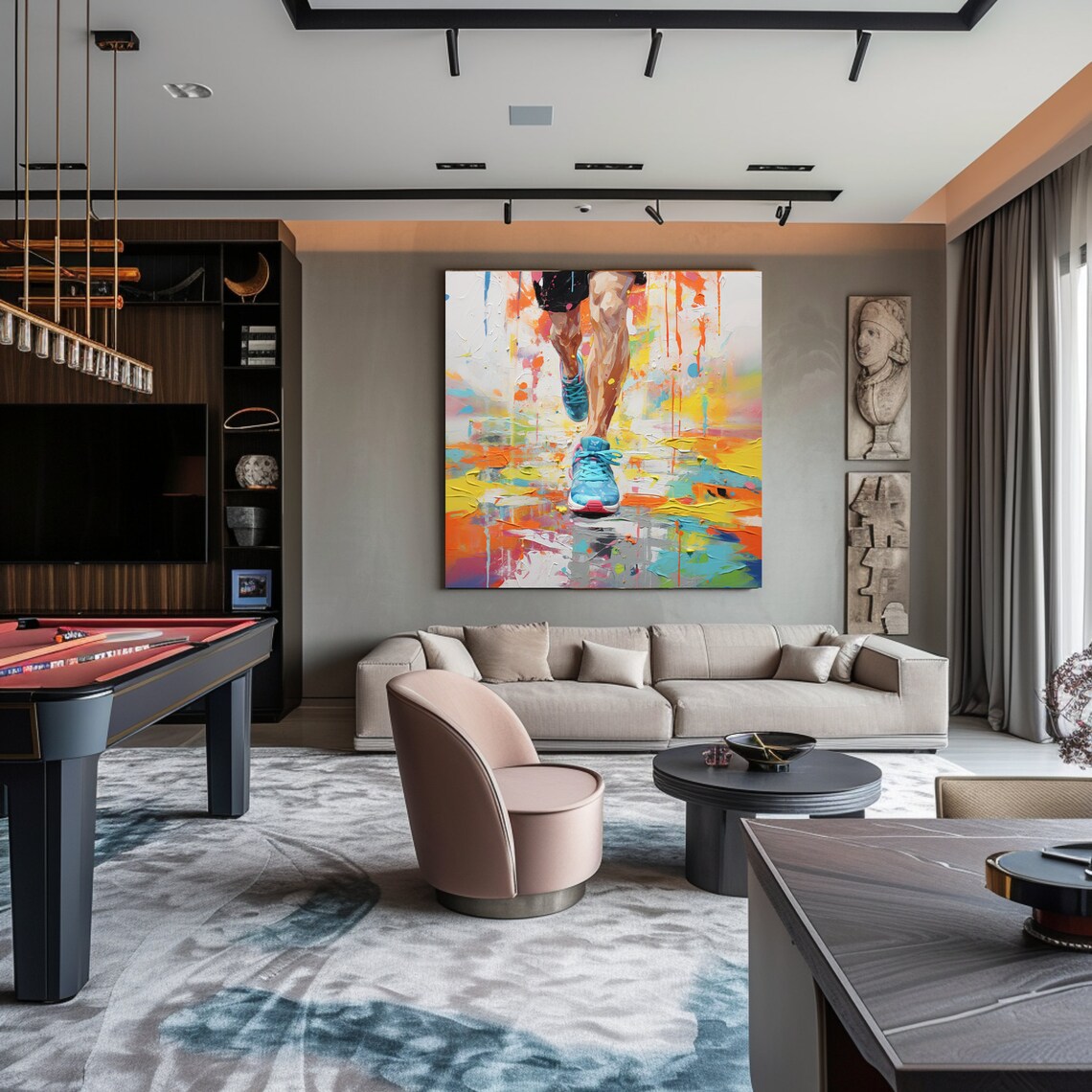 Colourful Abstract, Running Poster, Running Wall Art Print, for Home ...