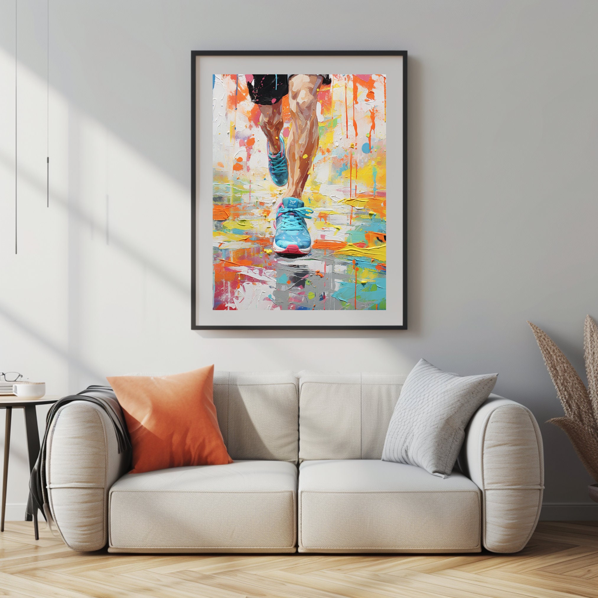 Colourful Abstract, Running Poster, Running Wall Art Print, for Home ...