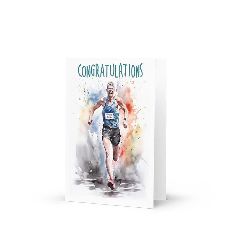 Marathon Finisher Card: Congratulations Runner Greeting Card - Etsy