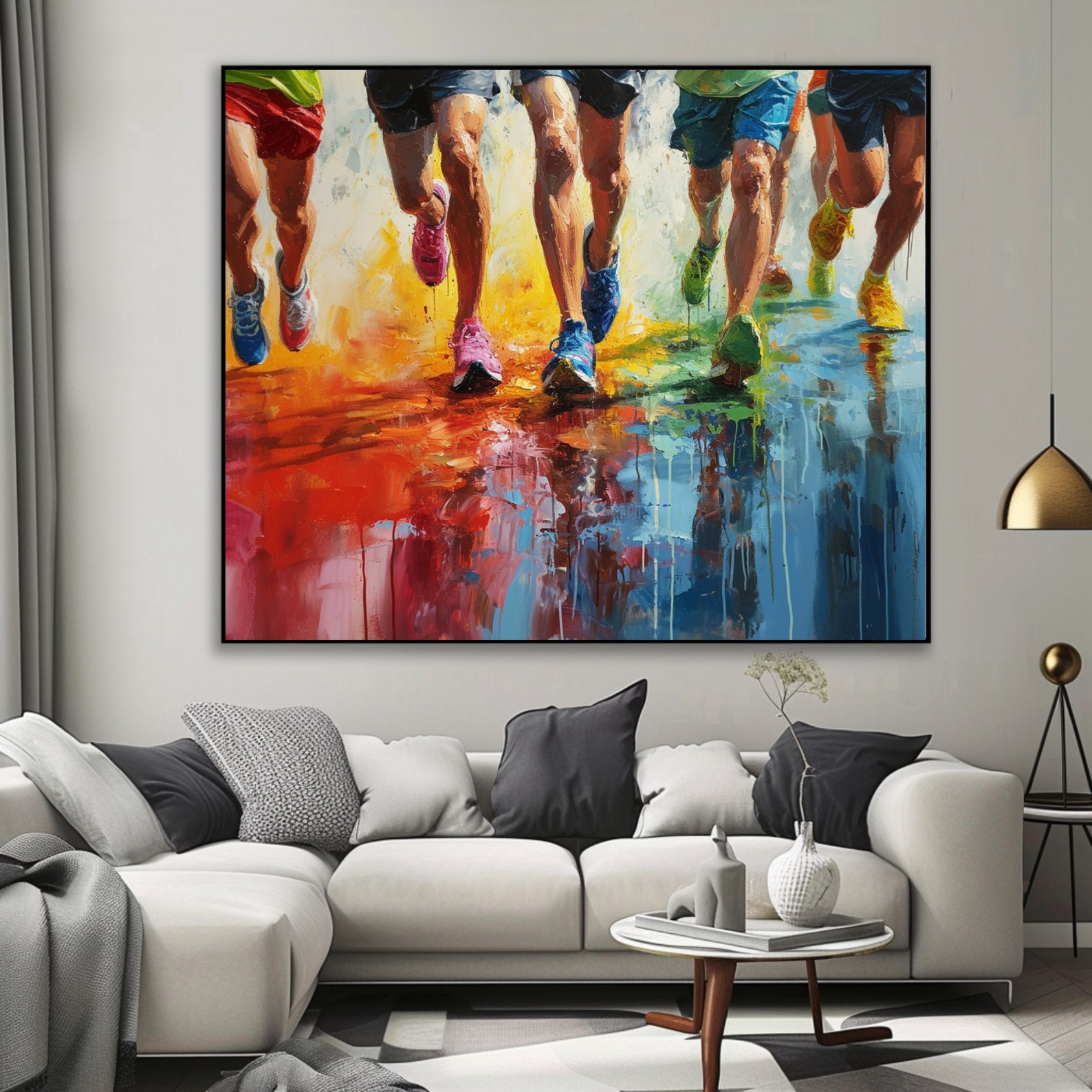 Abstract Running Art Print: Colorful Marathon Runner (digital Download ...