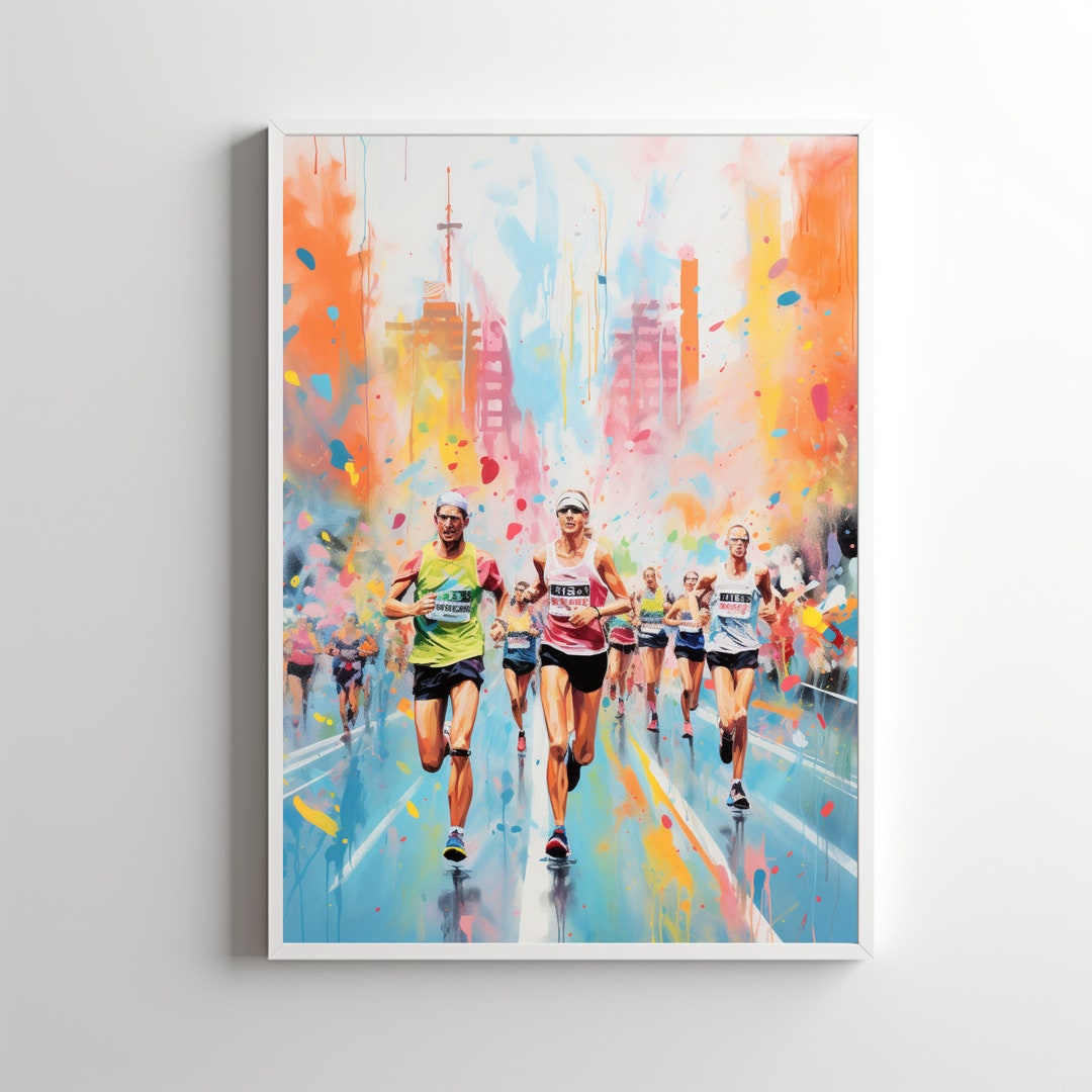 Running Poster, Marathon Poster, Running Print, Gift for Runner, Wall ...