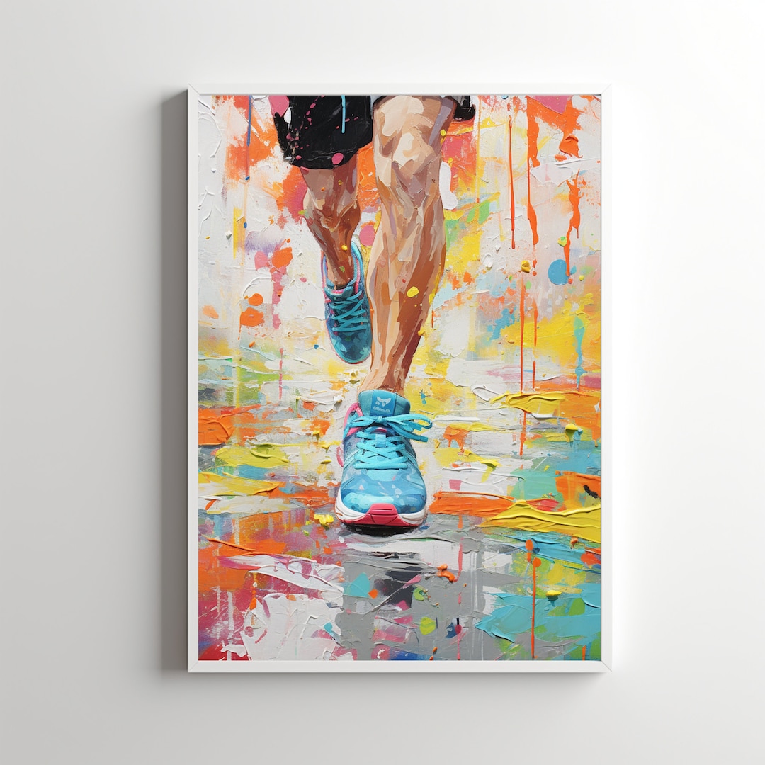 Colourful Abstract, Running Poster, Running Wall Art Print, for Home ...