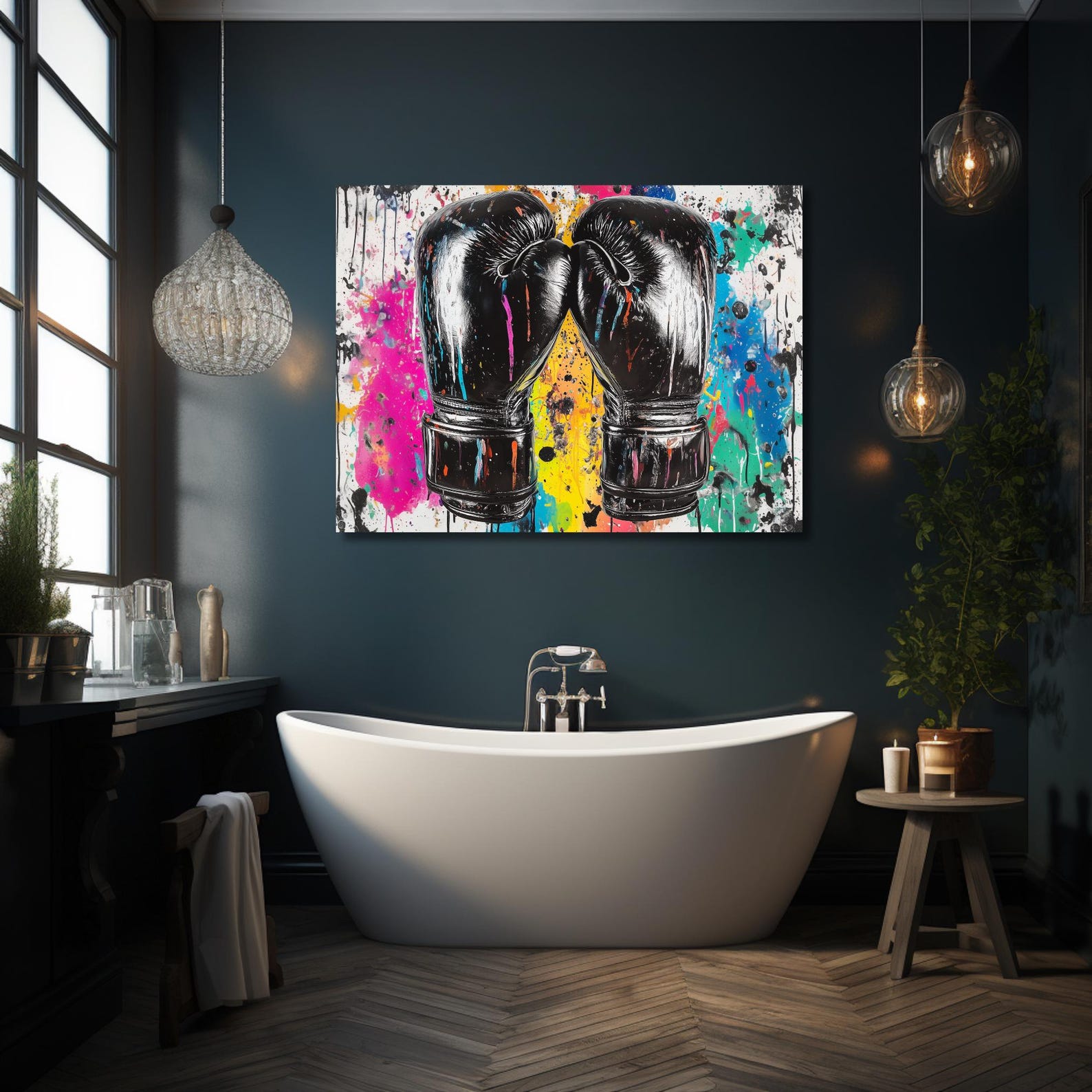 Boxing Gloves Art Print, Abstract Art | Gym Art, Boxing Decor for Gym ...