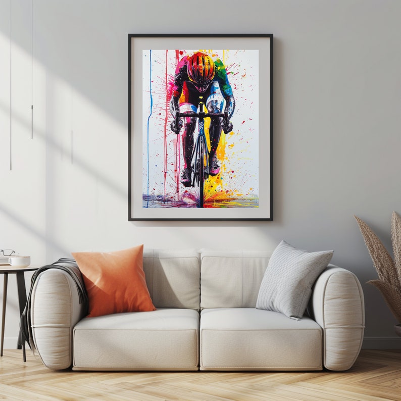 Colorful Cycling Art Print: Abstract Expressionism (digital Download ...