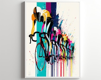 Cycling Poster, Bike Wall Art Print, Cycling Gift, Bicycle Print, Print ...