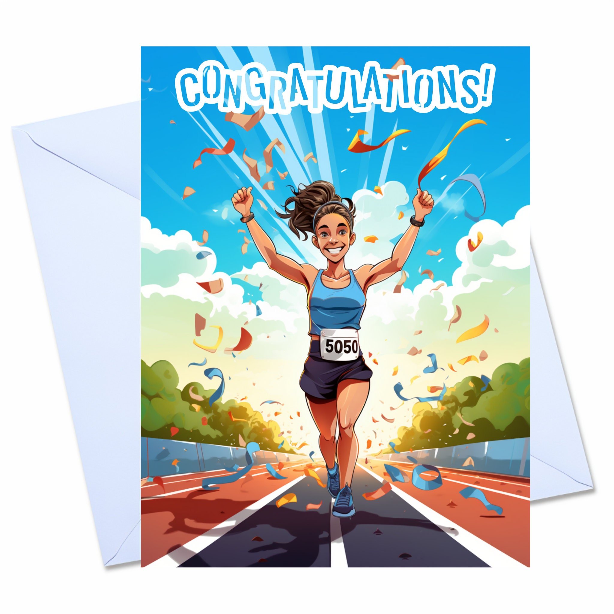 Congratulations Card for Runners, Well Done Greeting Card, Gift for ...