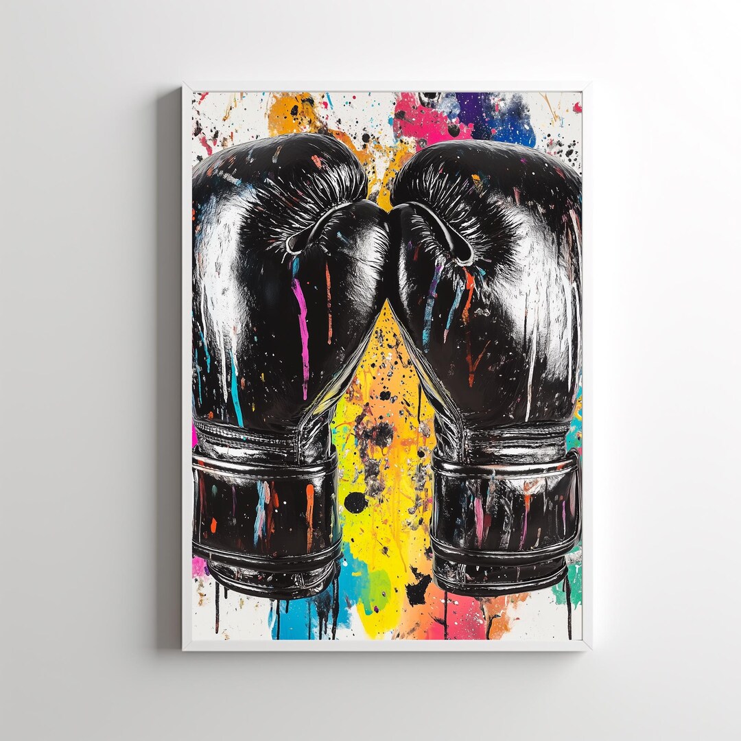 Boxing Gloves Art Print, Abstract Art | Gym Art, Boxing Decor for Gym ...