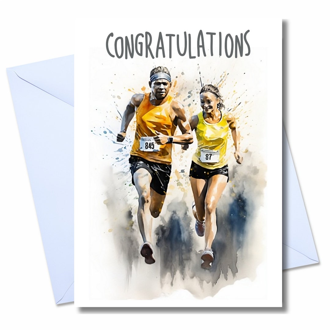 Congratulations Card for Runners, Well Done Greeting Card, Gift for ...