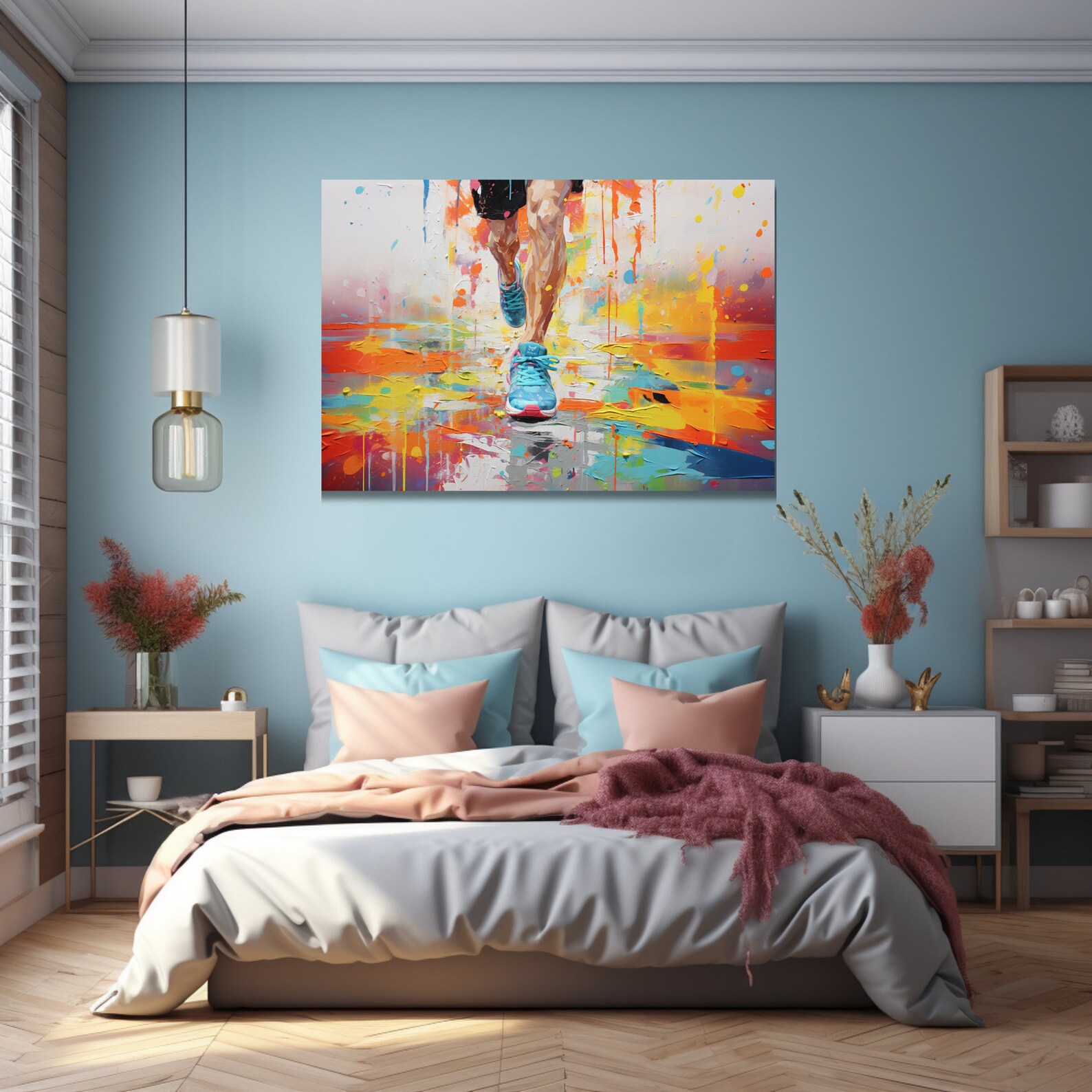 Colourful Abstract, Running Poster, Running Wall Art Print, for Home ...