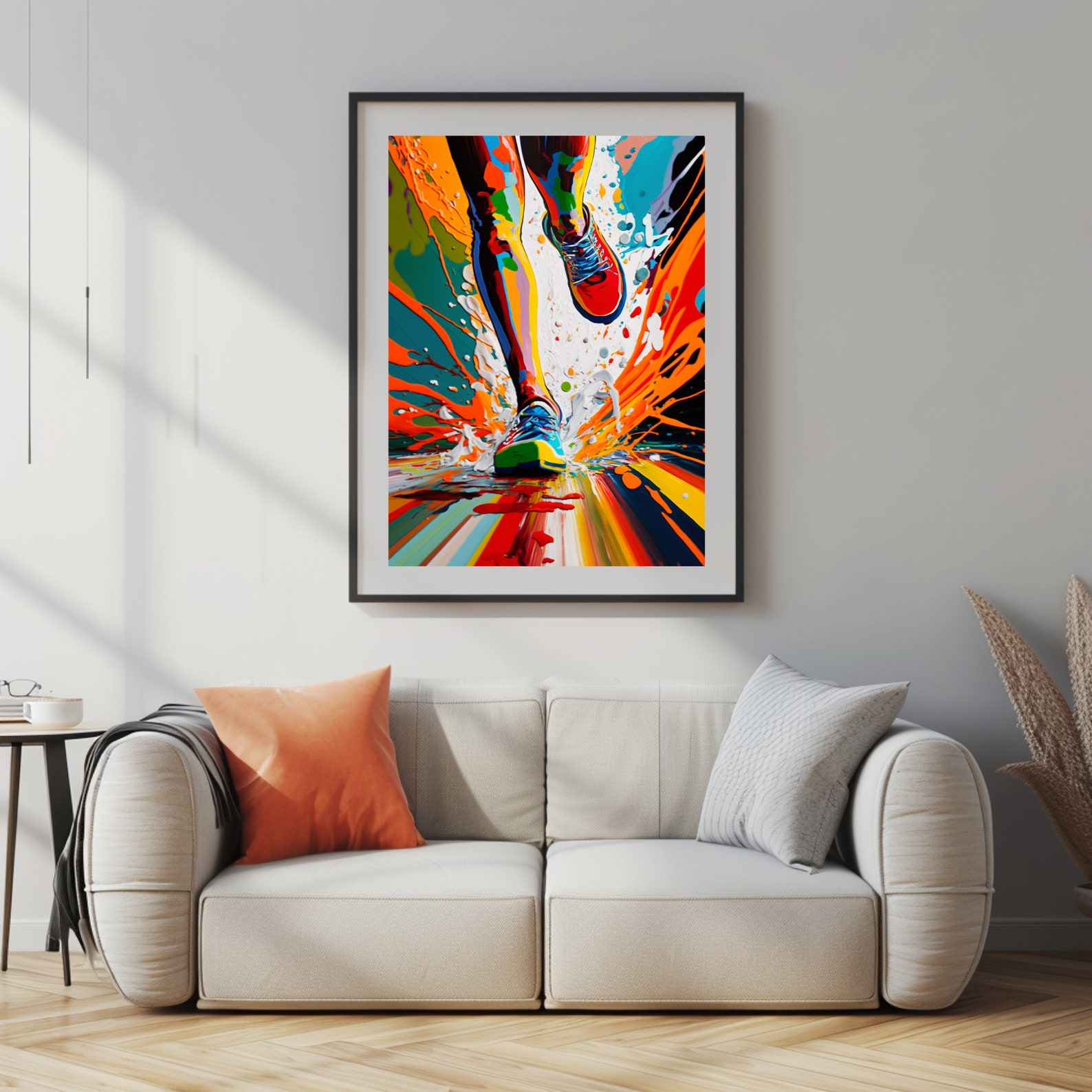 Abstract Running Art Print: Colourful Marathon Runner (digital Download ...