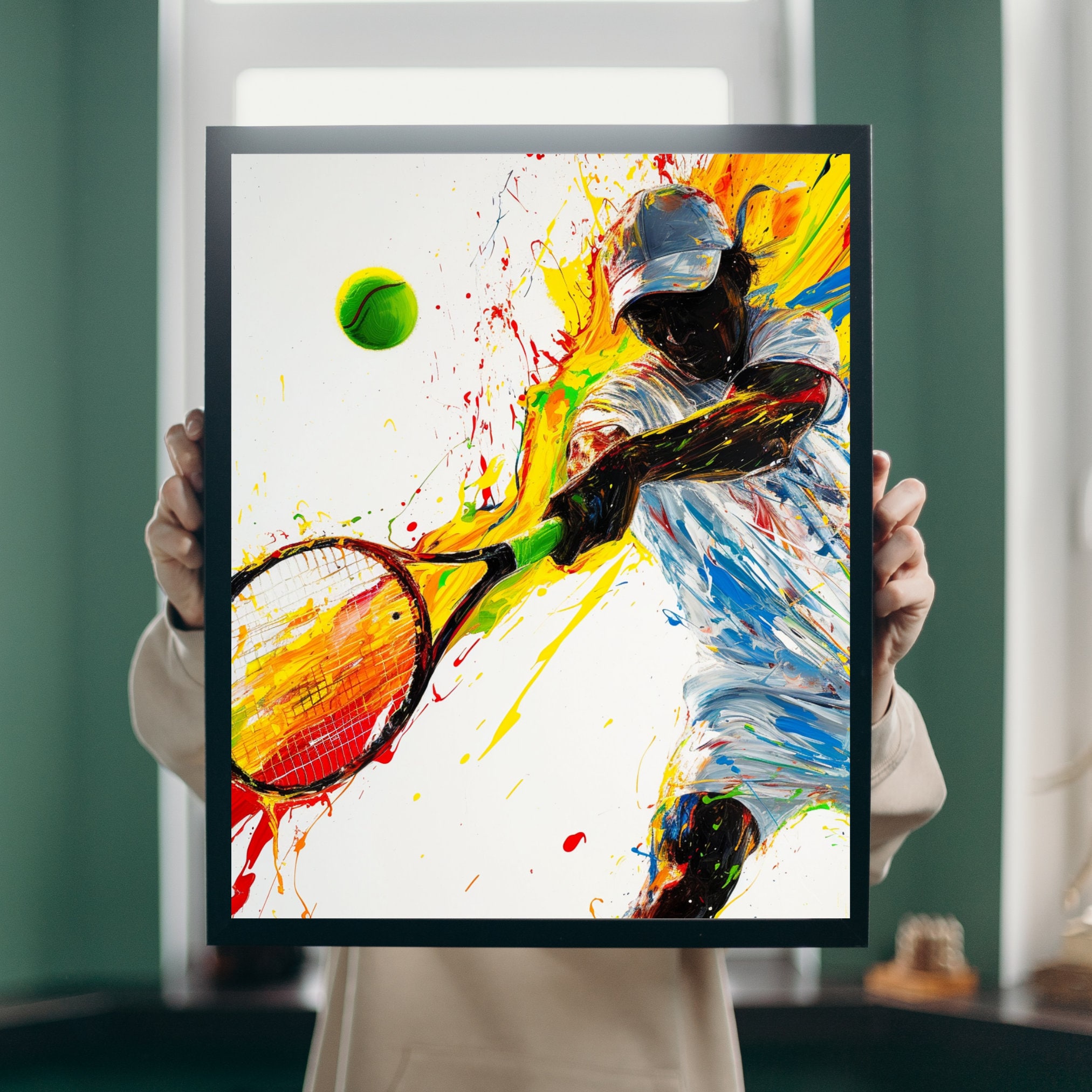 Abstract Tennis Player Art Print: Colorful Sports Wall Decor (digital ...