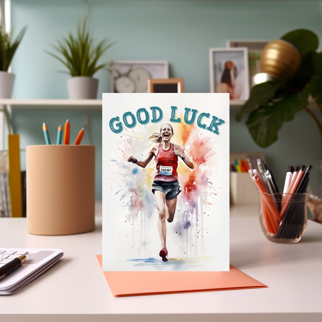 Marathon Runner Card: Good Luck, Well Done Greeting - Etsy