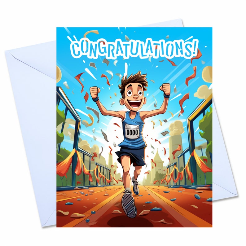 Congratulations Card for Runners, Well Done Greeting Card, Gift for ...