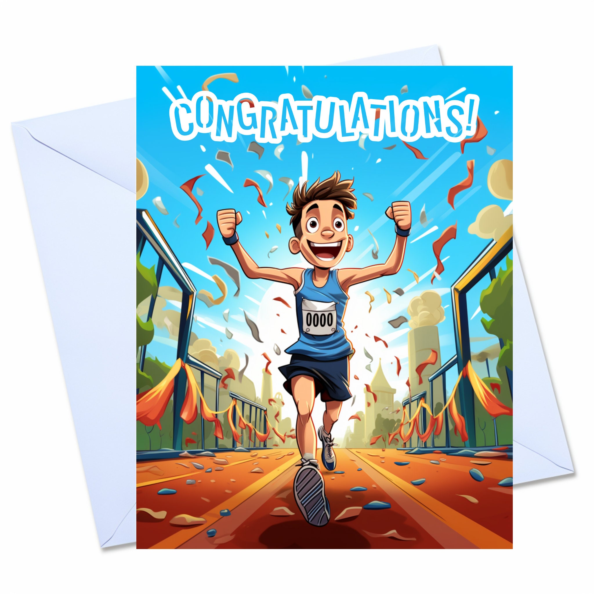 Congratulations Card for Runners, Well Done Greeting Card, Gift for ...
